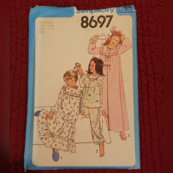 Simplicity | Other | Rare Vintage Simplicity Sewing Pattern 8697 Girls ...
